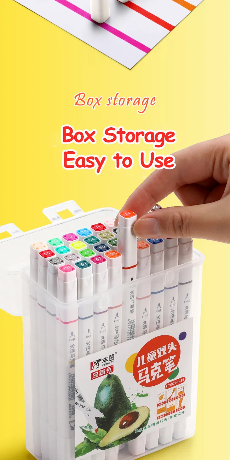 12/18/24/36/Double-Headed Washable Markers Set Safe Art Supplies ...