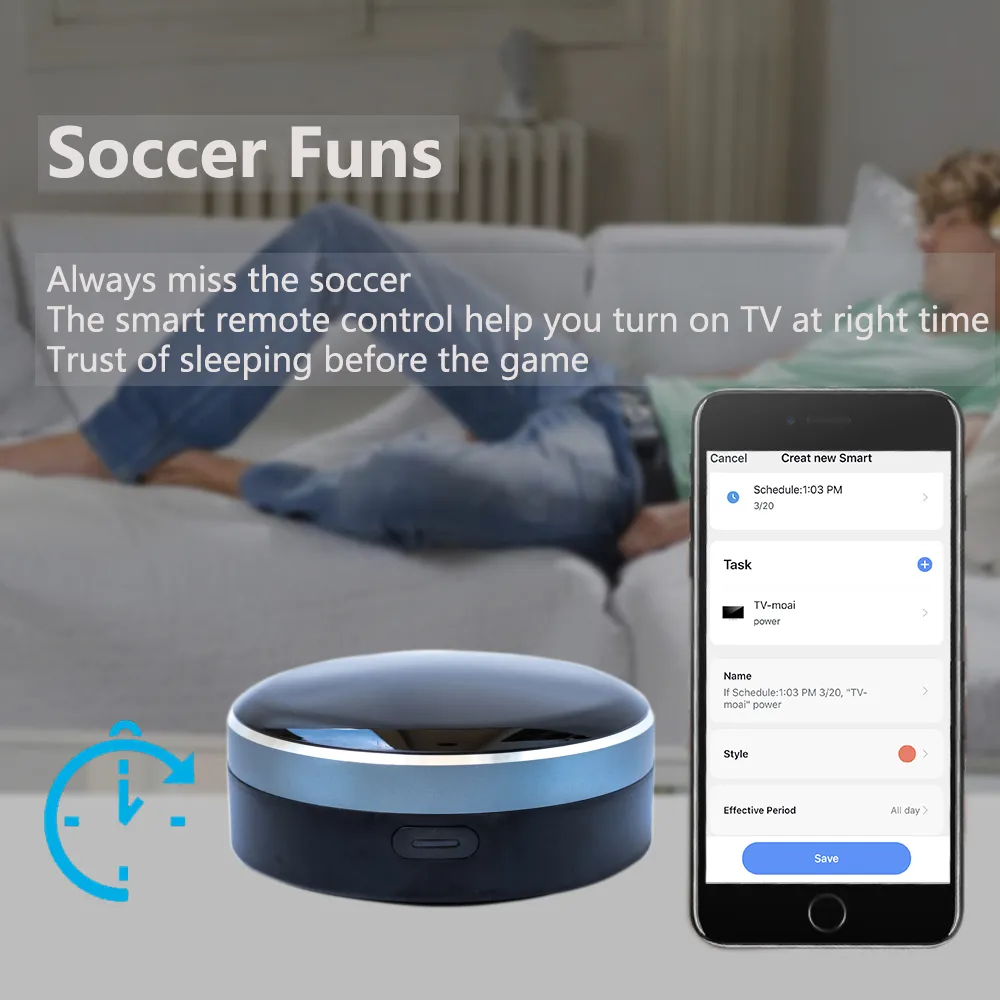 CUSAM Tuya IR RF 433/315 MHz Universal Wi-Fi Smart Remote Control for ...