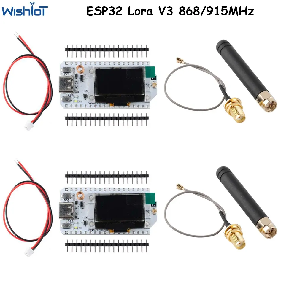 2x ESP32 LoRa V3 Development Board SX1262 0.96 Inch OLED Display Blue Tooth WIFI Lora Kit For ...