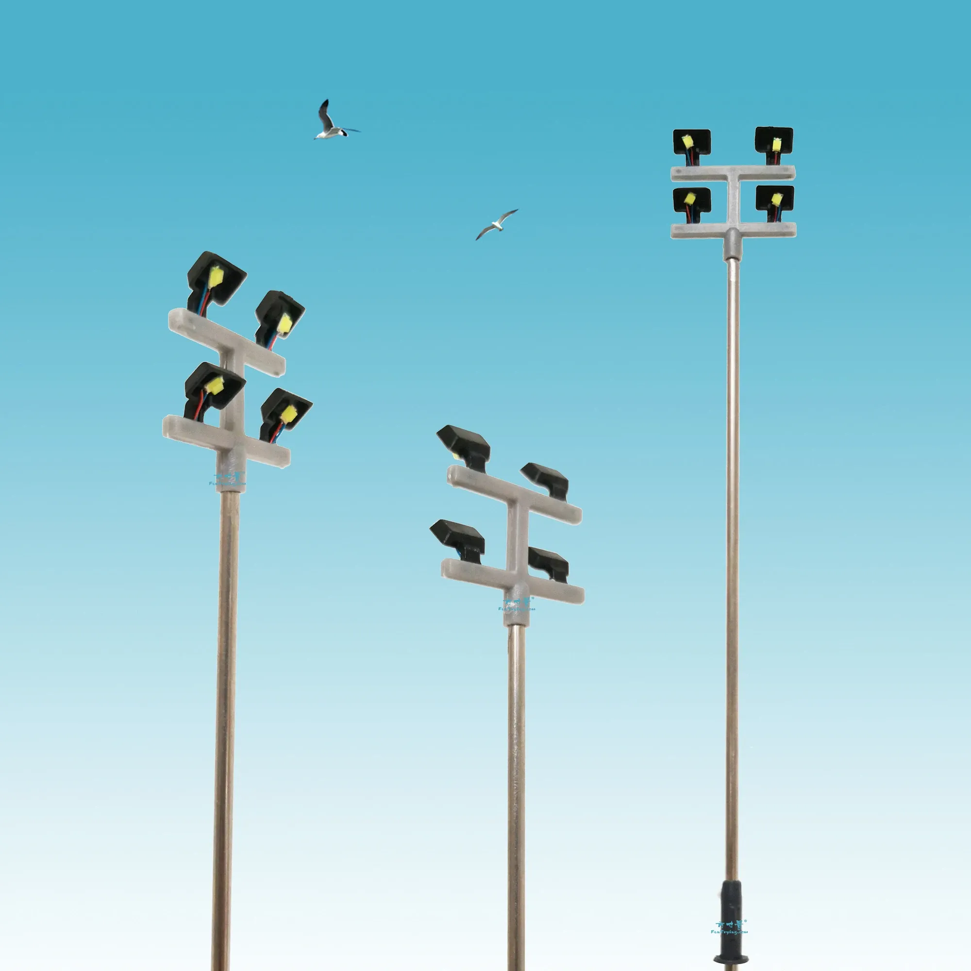 HO Scale Model Lighting Tower Lights with Warm White LEDs for Model ...