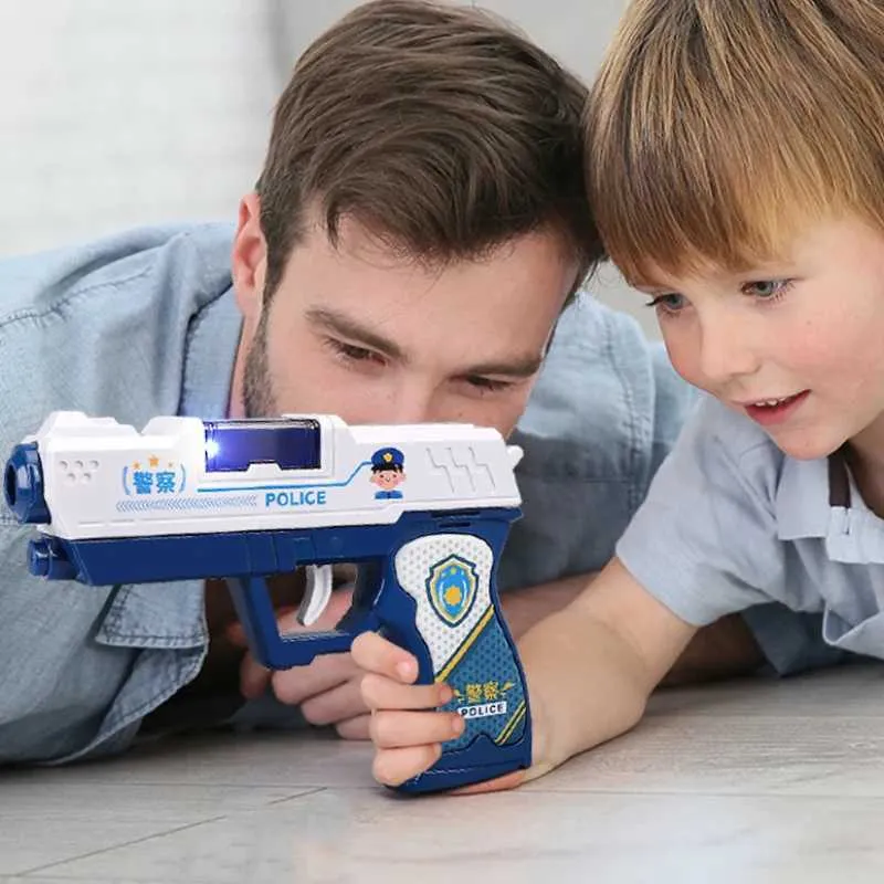 Kids Sound & Light Police Role Play Toy Gun with Projection - Non ...