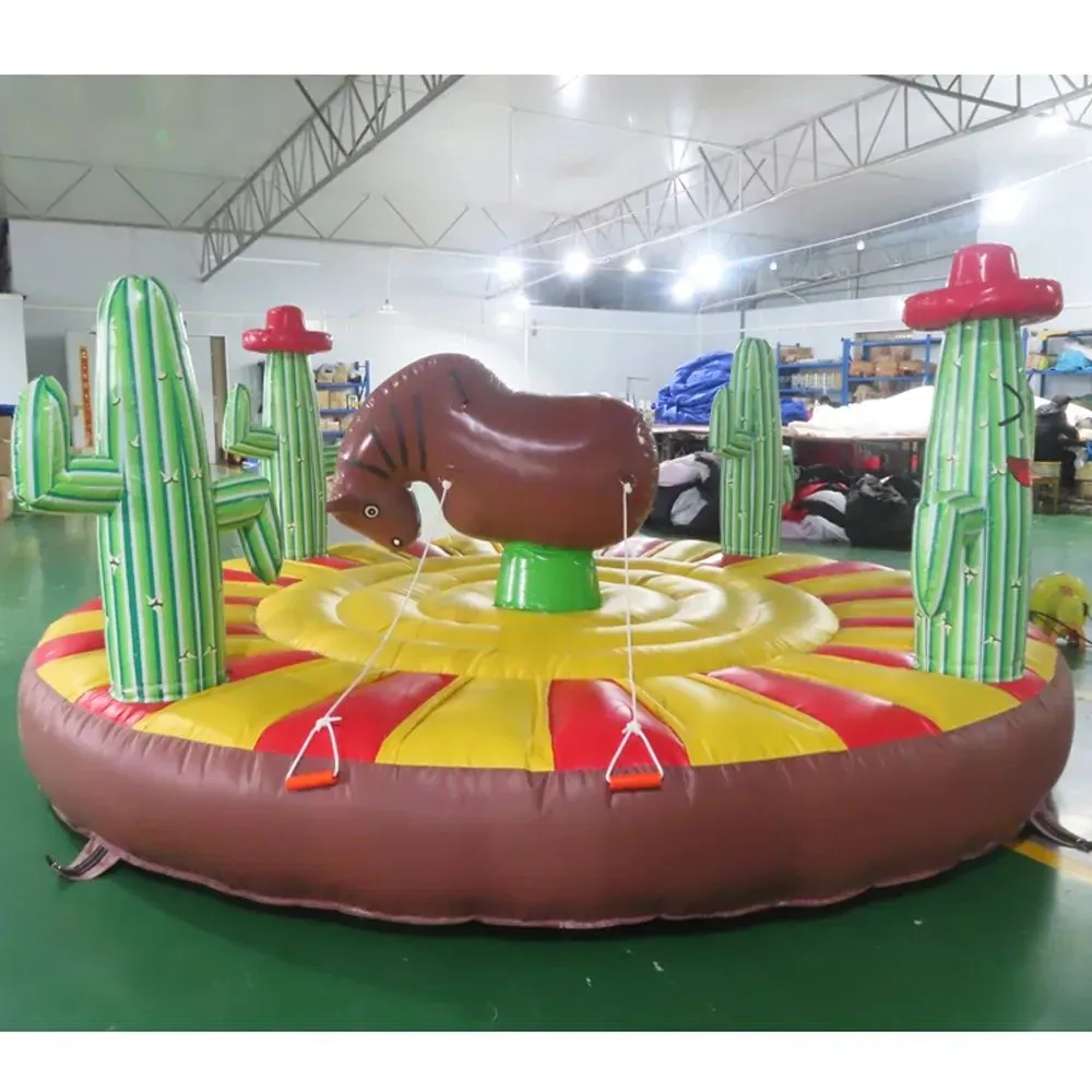 Inflatable Bouncy Toys: Kids Cactus Inflatable Rodeo Bull Ride Game ...