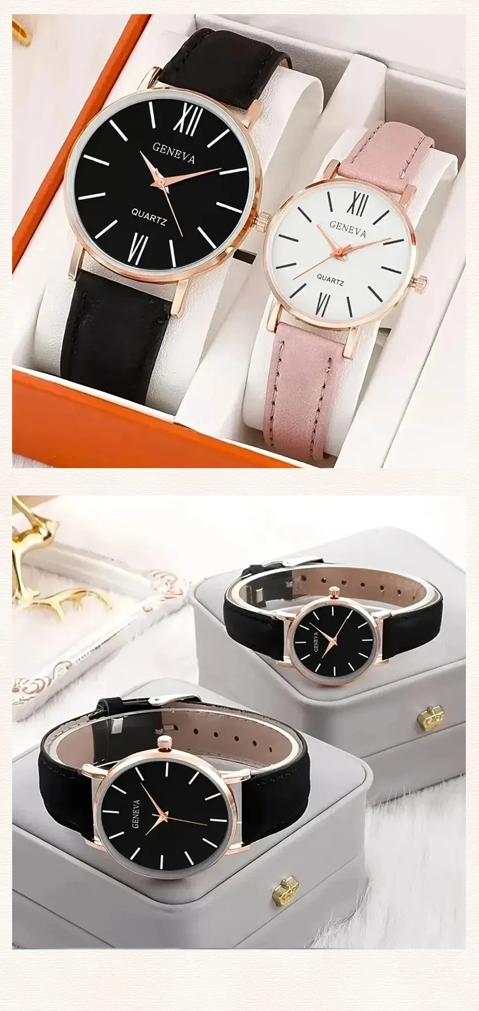 Minimalist Couple Quartz Watches for Women with Stainless Steel Cases ...