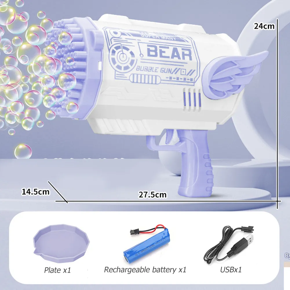 Electric bubble blasters with LED Lights - 80 Holes, Automatic Bubble ...