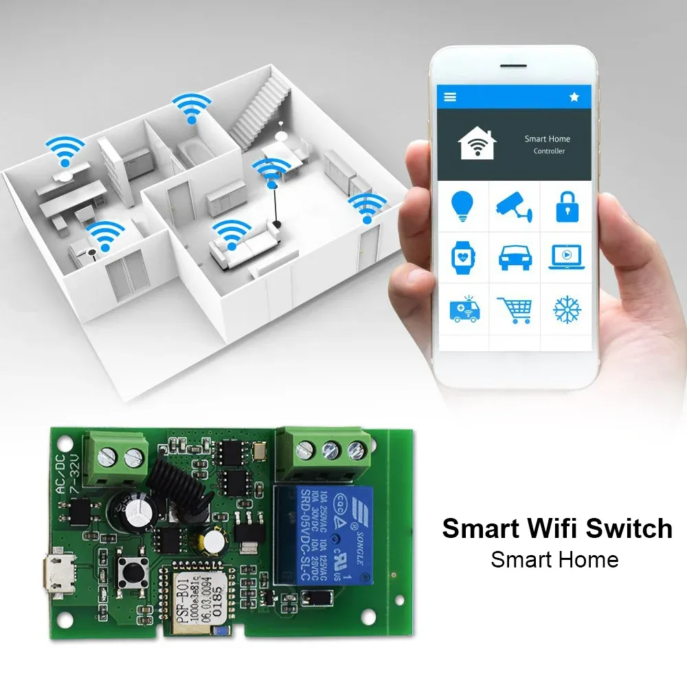 DHgate.com:eWelink WiFi Smart Switch Module: Voice-Activated 10A Relay ...