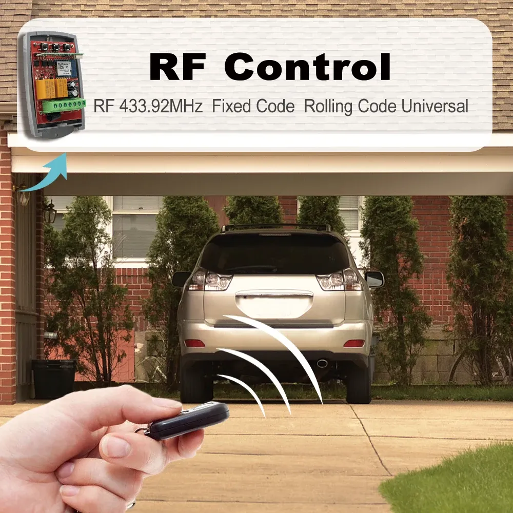 Universal 433MHz Fixed Rolling Code Receiver 2CH WIFI Smart Garage Door ...