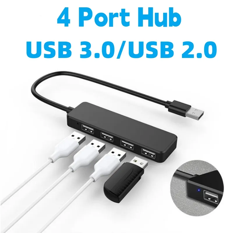DHgate.com:4-Port USB Hub: USB 3.0 & USB 2.0 High-Speed Multiple ...