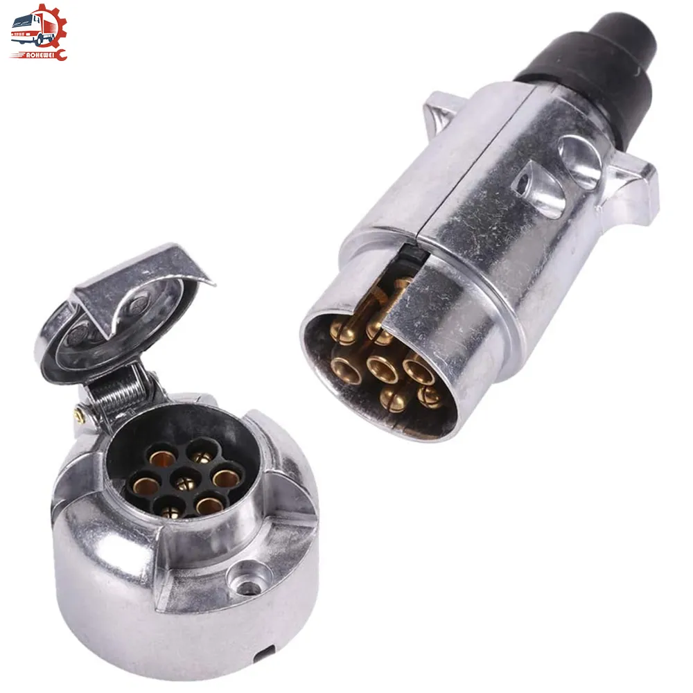 DHgate.com:AOHEWEI 7-Pin Metal Alloy Round Car Light Towing Socket ...