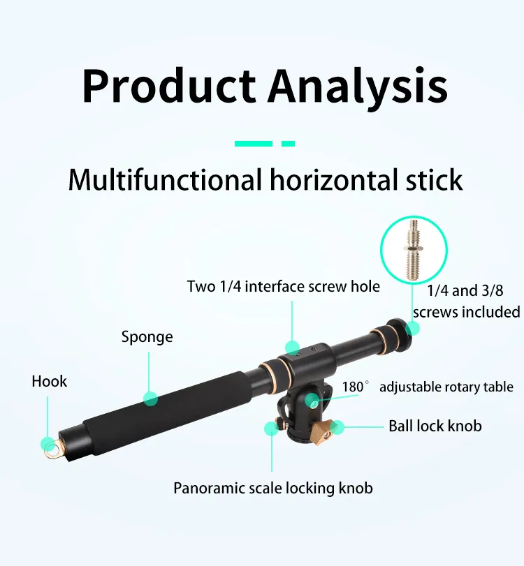 Horizontal Tripod Mount YT03 Rotatable Extendable Multi-Angle Center ...