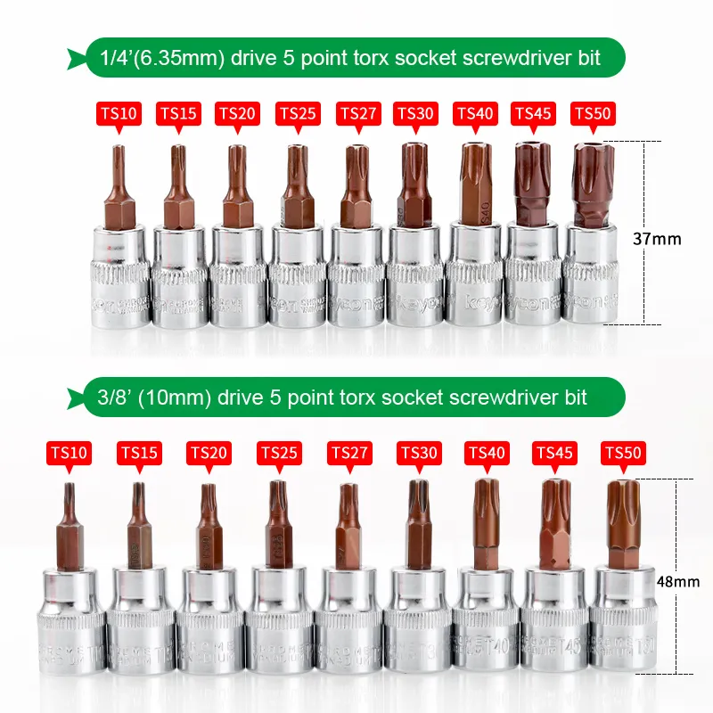Pentalobe Screwdriver Bit Set T10-T50 1/4 and 3/8 inch Drive Socket CR ...