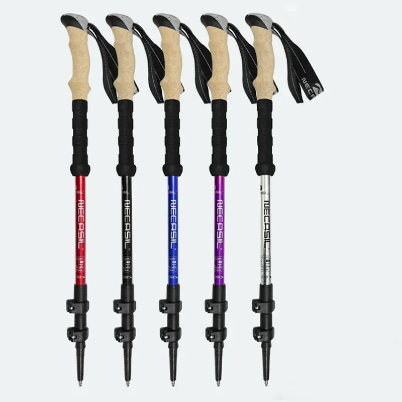 135 cm Aluminum Telescopic Outdoor Hiking Walking Sticks with Anti ...