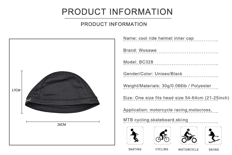 Breathable Cycling Cap Under Helmet - Quick-Dry Bike Beanie for Summer ...
