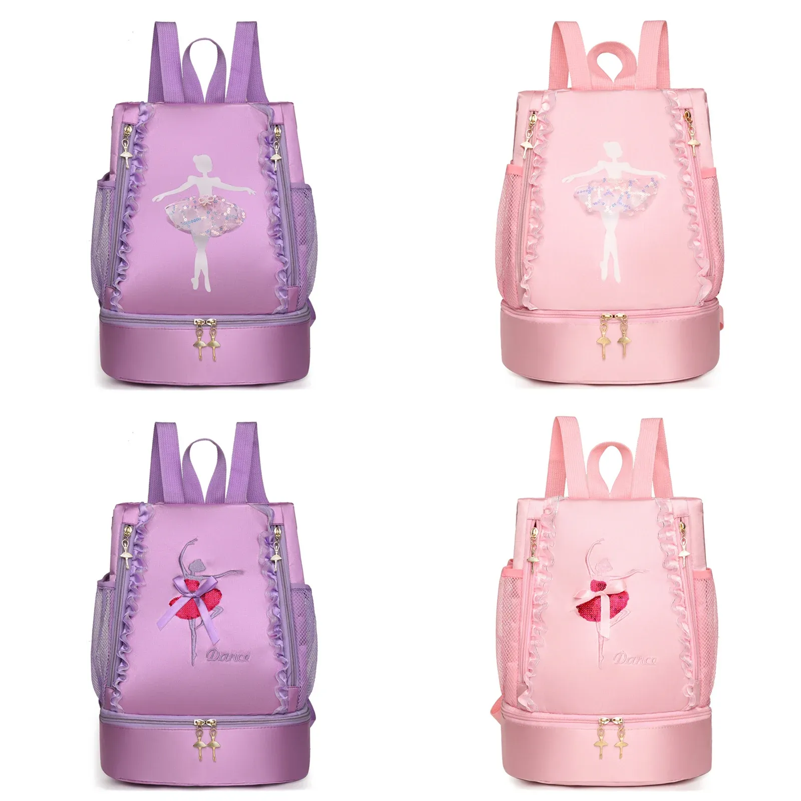 DHgate.com:2024Girls Lace Ballet Dance Duffel Bag with Compartments ...