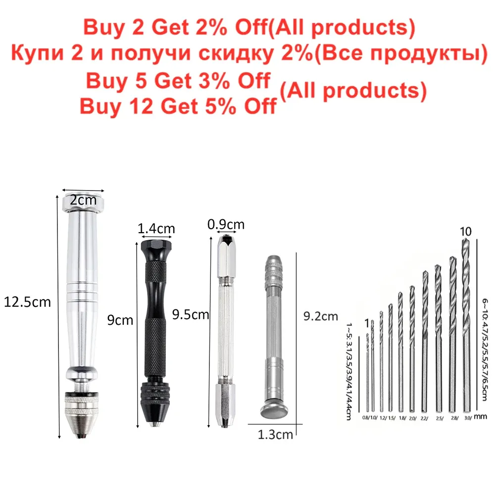 Metal Hand Drill Set 0.8mm 3.0mm Bits For DIY Resin... From Ddmyhome ...