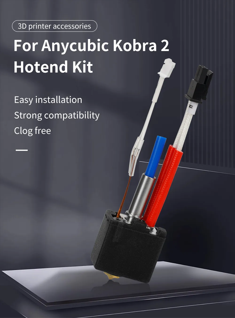 ANYCUBIC Kobra 3D Printer Hotend Kit 24V 40W/60W J Head Print Head ...