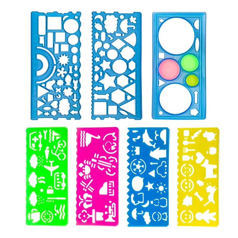 Bendable Ruler & Multifunctional Hollow Drafting Tools Set - School ...