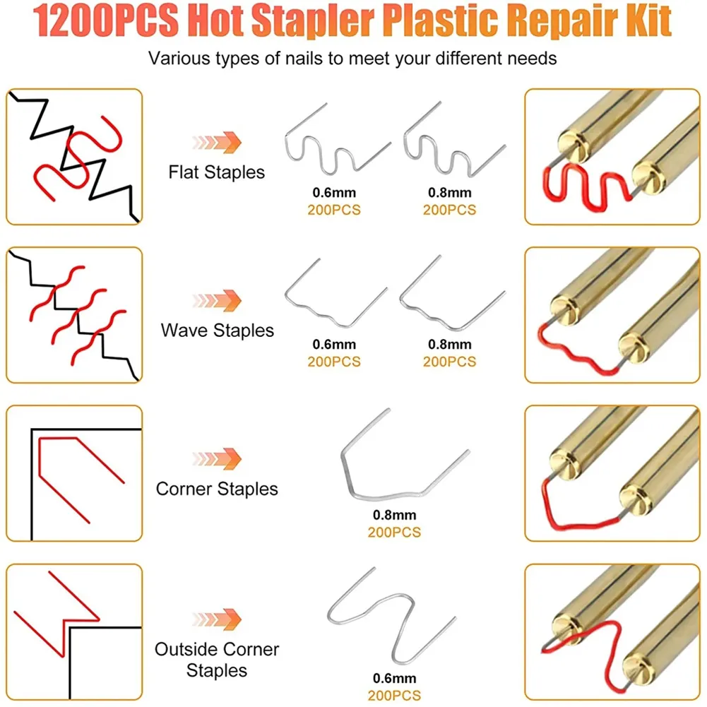 Metal Hot Stapler Staples for Plastic Welder Automotive Plastic Repair ...