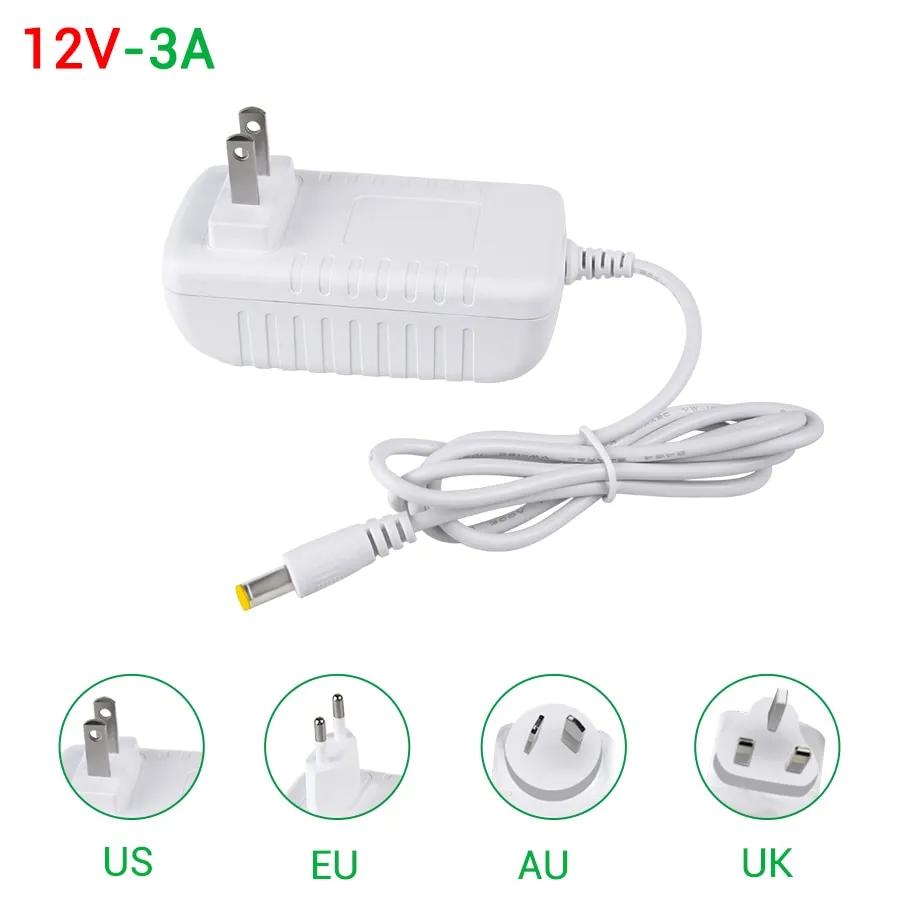 12 Volt 24 Volt DC Power Supply Adapter Transformer 110V 220V AC to DC ...
