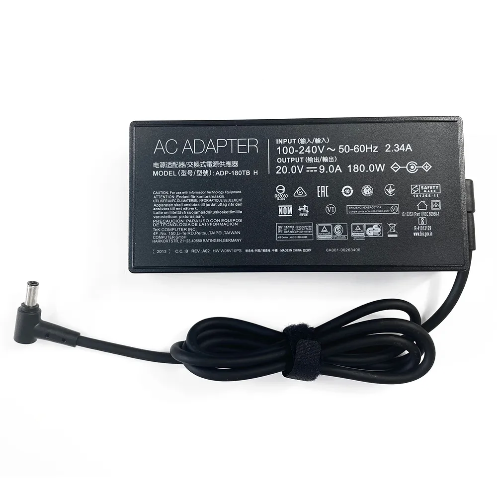 20V 9A 180W 6.0mm x 3.7mm Laptop Charger AC Adapter for Asus ROG ...