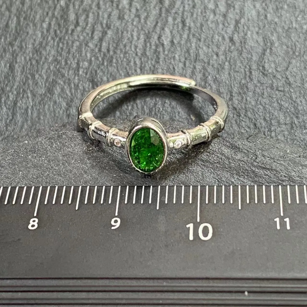 MM Natural Diopside Adjustable Female Ring Jewelry for Women Gift ...