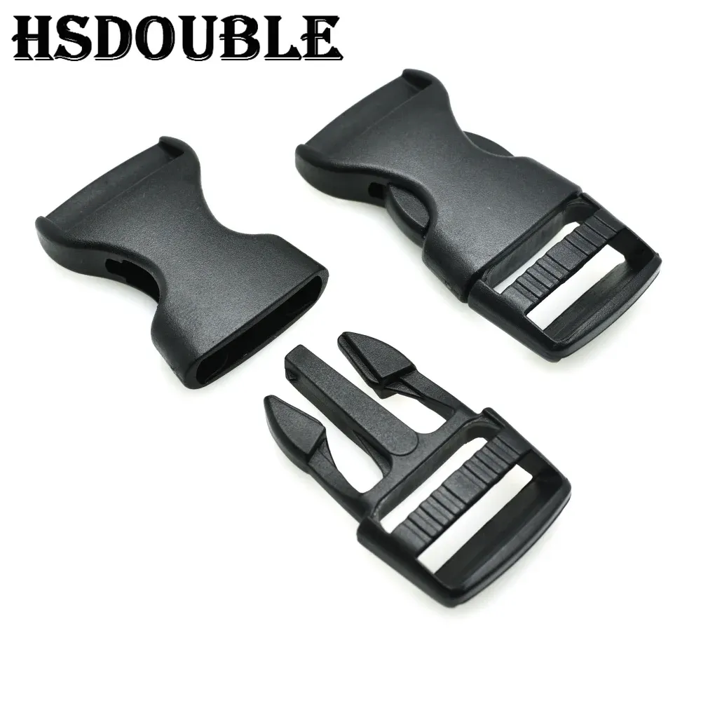 10 Pack Black Plastic Side Release Buckles For Paracord Black Metal ...