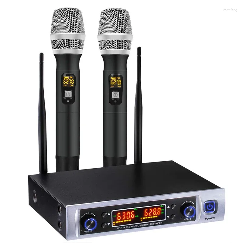 UHF Wireless Microphone System - Long Range 200ft, Cordless Mic Set for ...