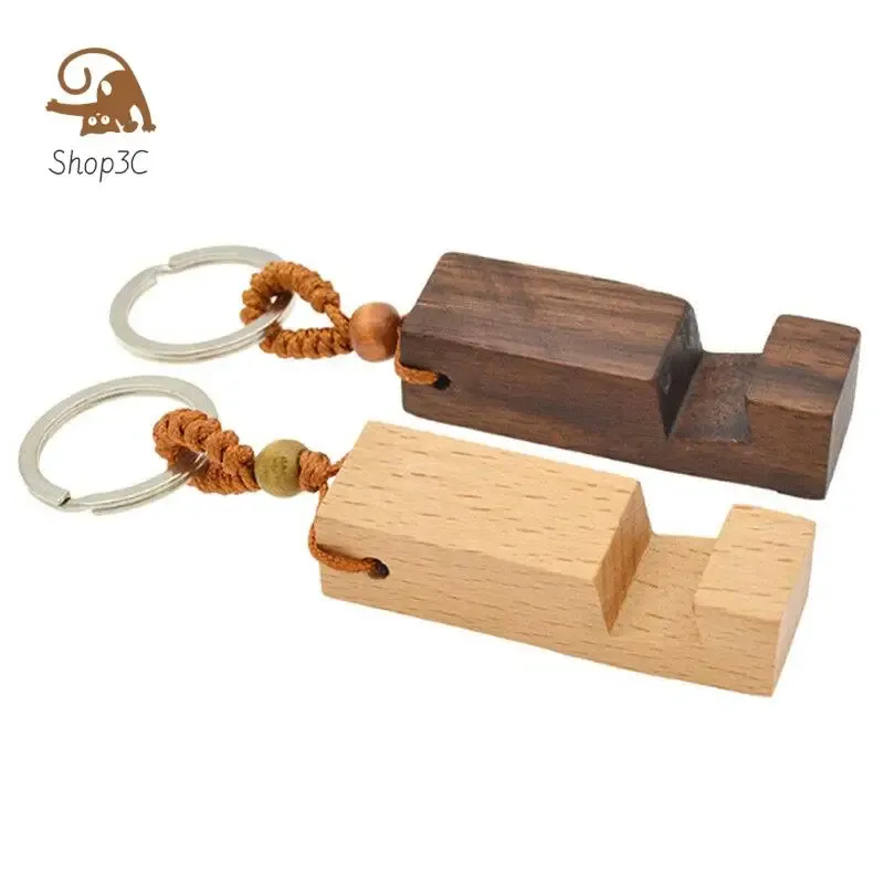 Elegant Wooden Phone Stand Pendant Keychain: Slim, Lightweight, Unique ...
