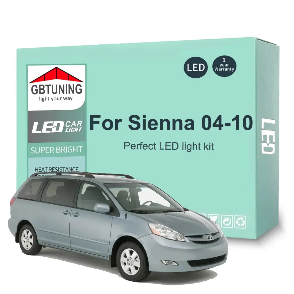 Canbus LED Interior Light Kit for Toyota Sienna 2004-2010, Bright White ...