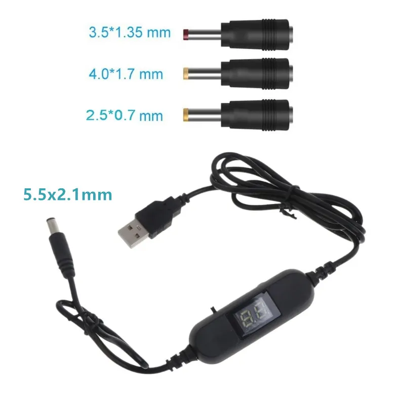Adjustable USB high tension cable with LED Dislpay Step Up/Down ...