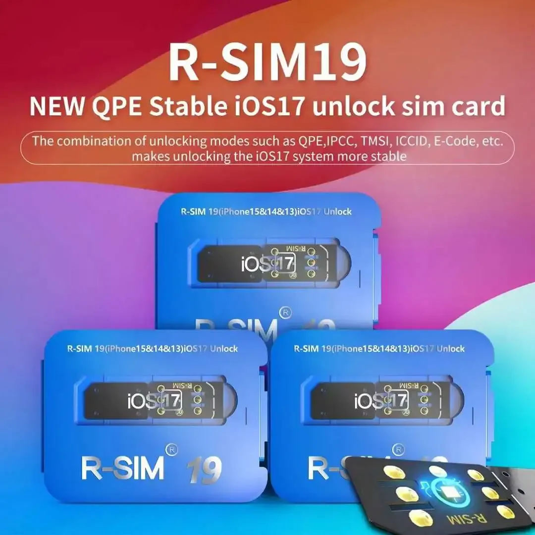 R-SIM19 QPE Stable Unlock SIM for iPhones 15/14/13/12 Series, Support ...