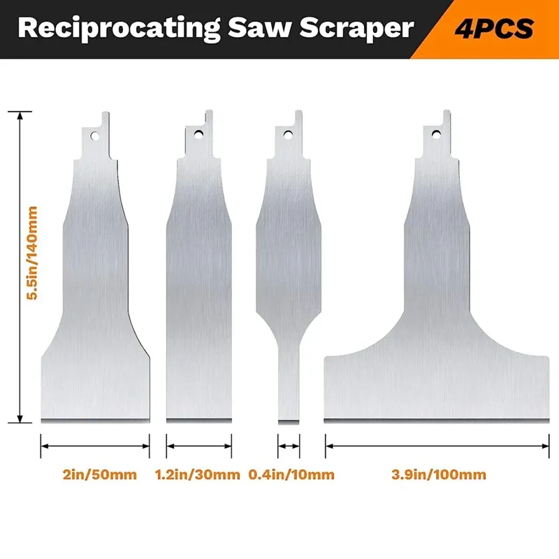 HLZS Reciprocating Saw Blades 4-Pack - Durable Steel Scraper for Wood ...