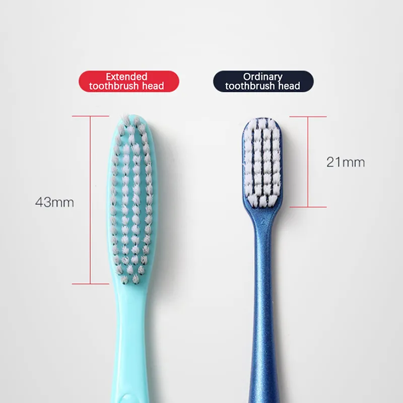 Extra Hard Large Brush Head Manual Toothbrush with Firm Bristles for ...