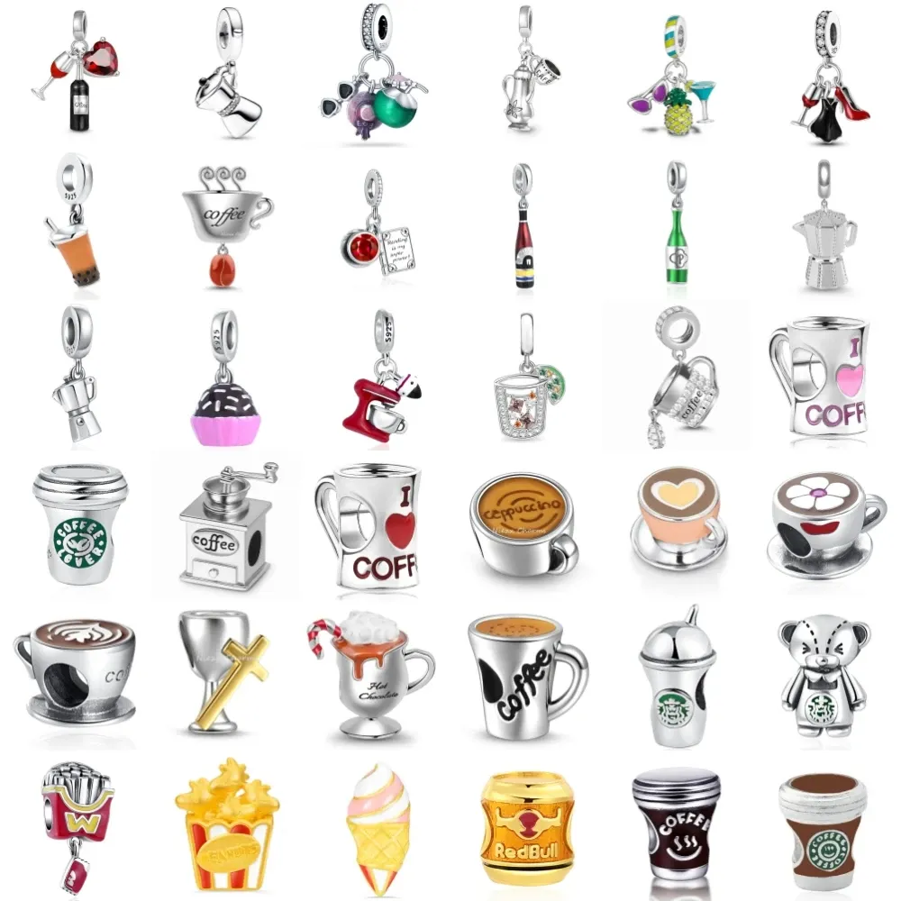 DHgate.com:NEW 925 Sterling Silver Red Wine Coffee Cup Charm Bead Fit ...