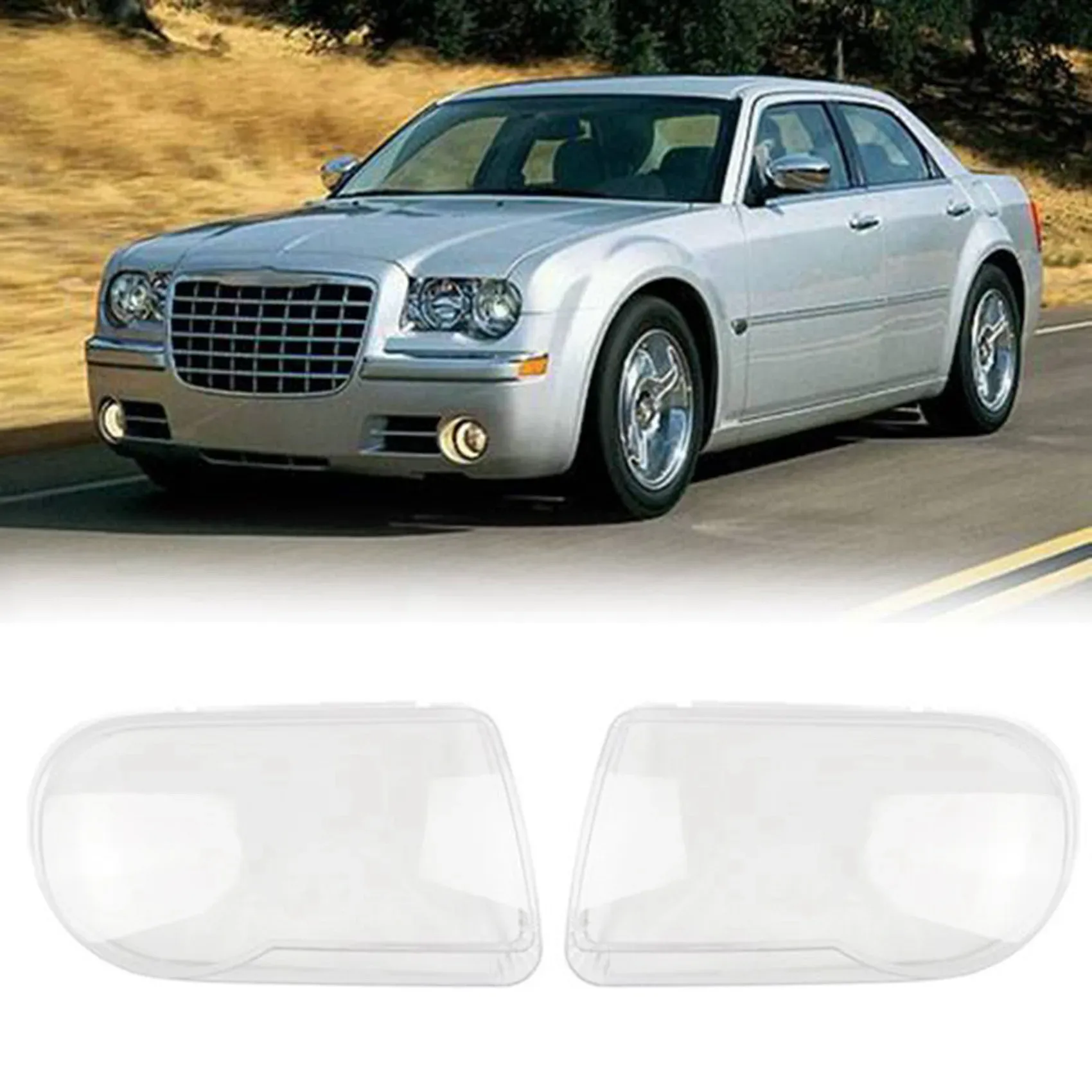 Car Headlight Lens Covers Replacement For Chrysler 300C 2007 2010 ...