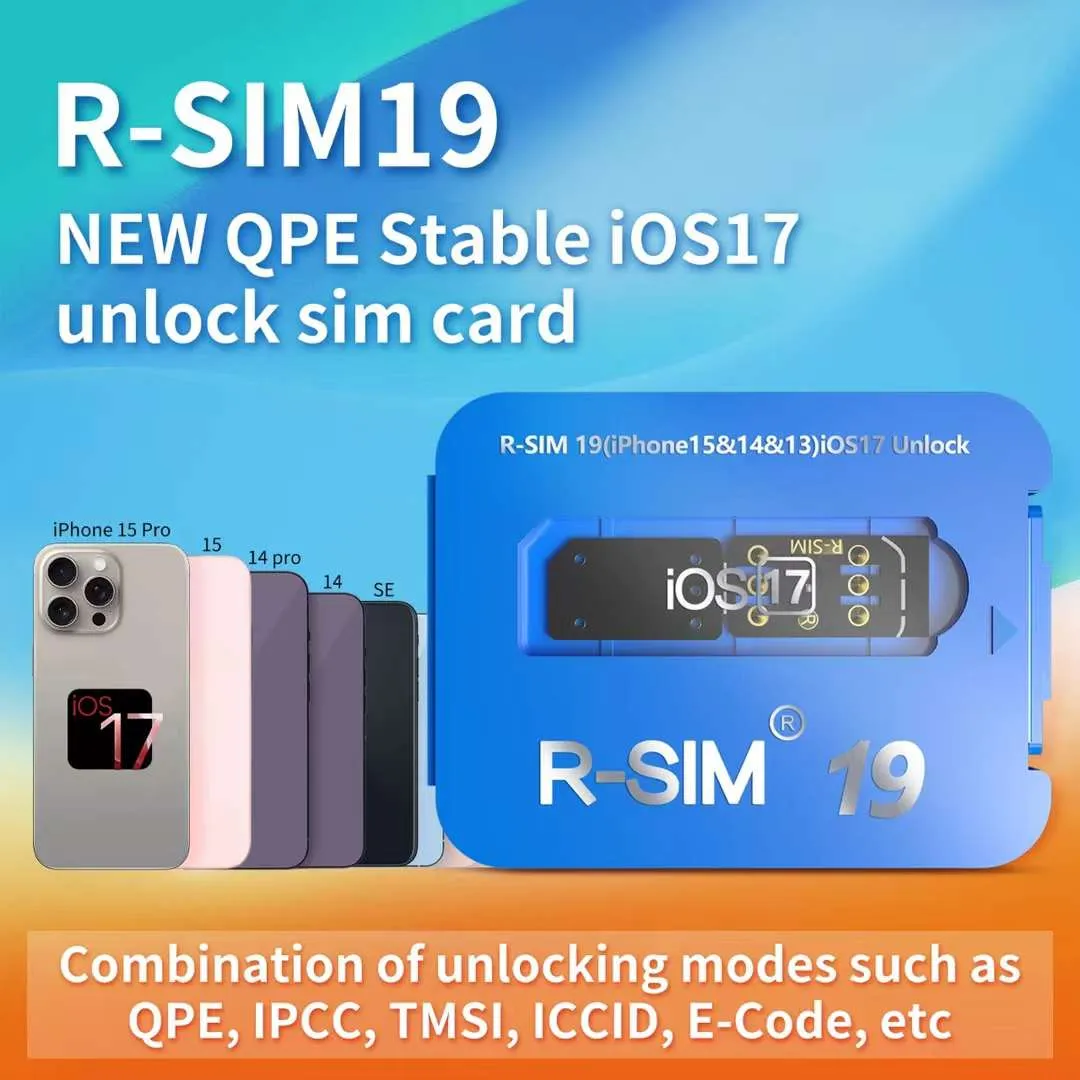 R-SIM19 QPE Stable Unlock SIM for iPhones 15/14/13/12 Series, Support ...