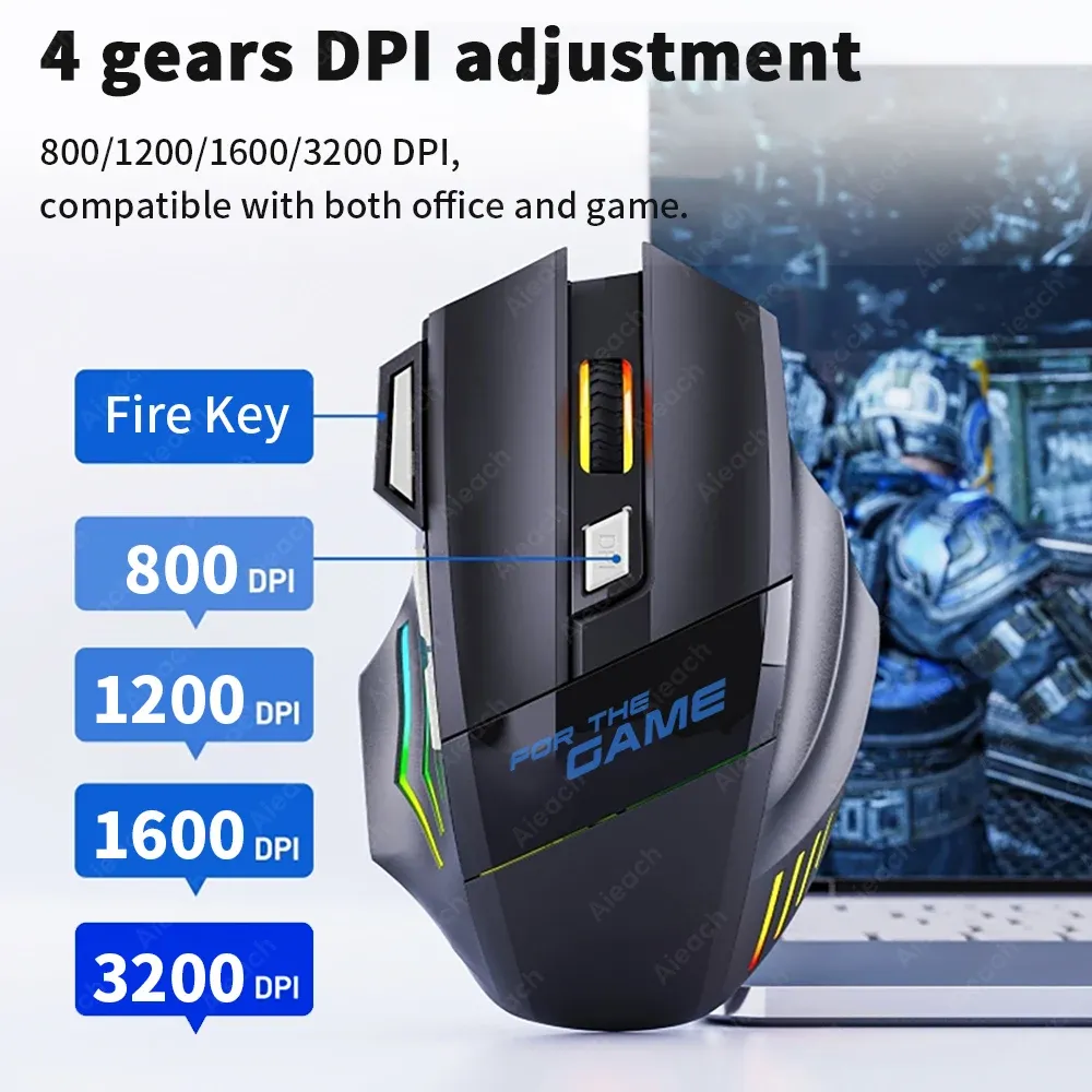 Gaming Computer Mouses Ergonomic Wired Gaming Mouse With 3200 DPI, 7 Programmable Buttons, And ...