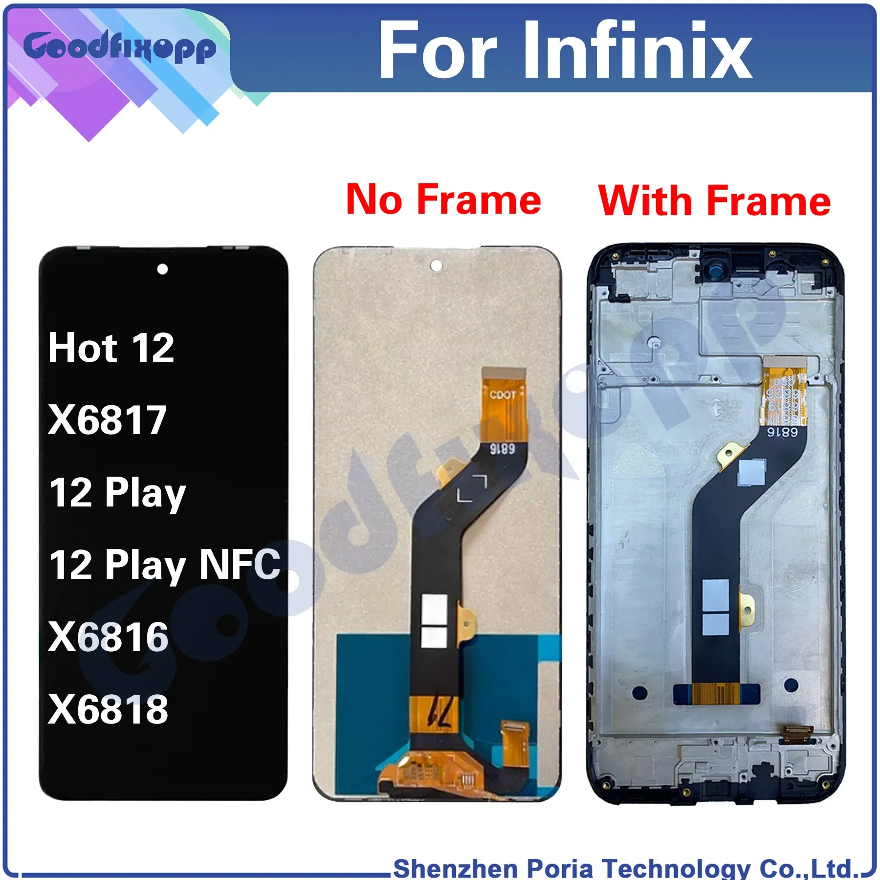 DHgate.com:Upgraded Infinix Hot 12 Play LCD Touch Screen, X6816/X6817/X6818 Display Digitizer ...