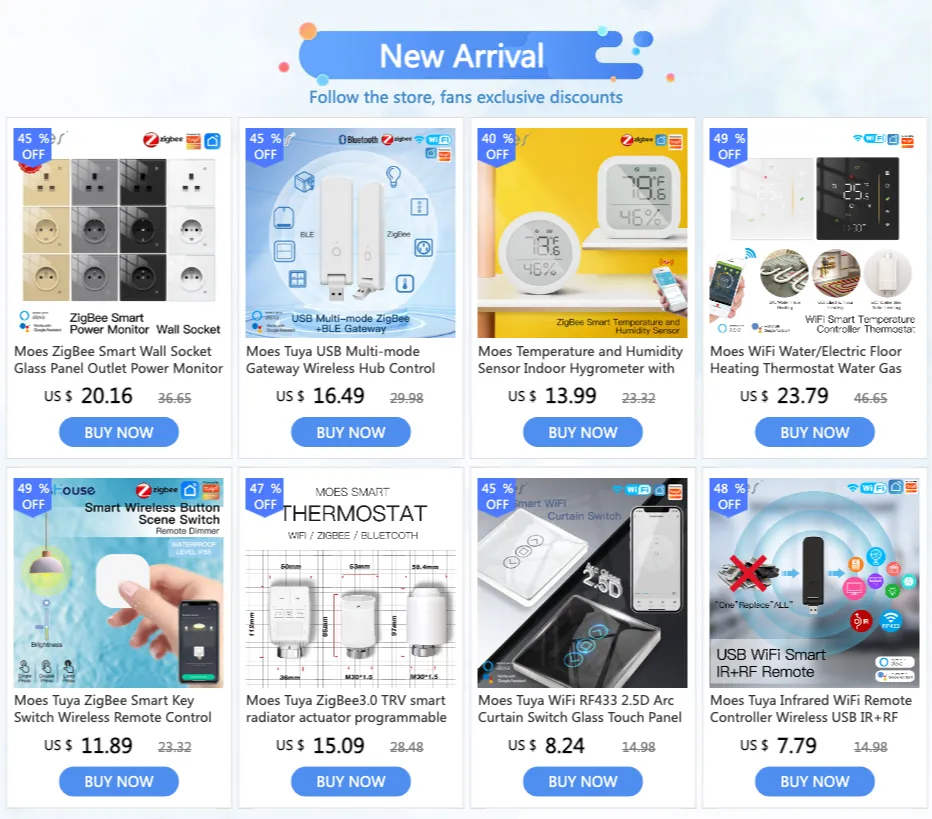 Moes Tuya Smart ZigBee Temperature and Humidity Sensor Battery Powered ...