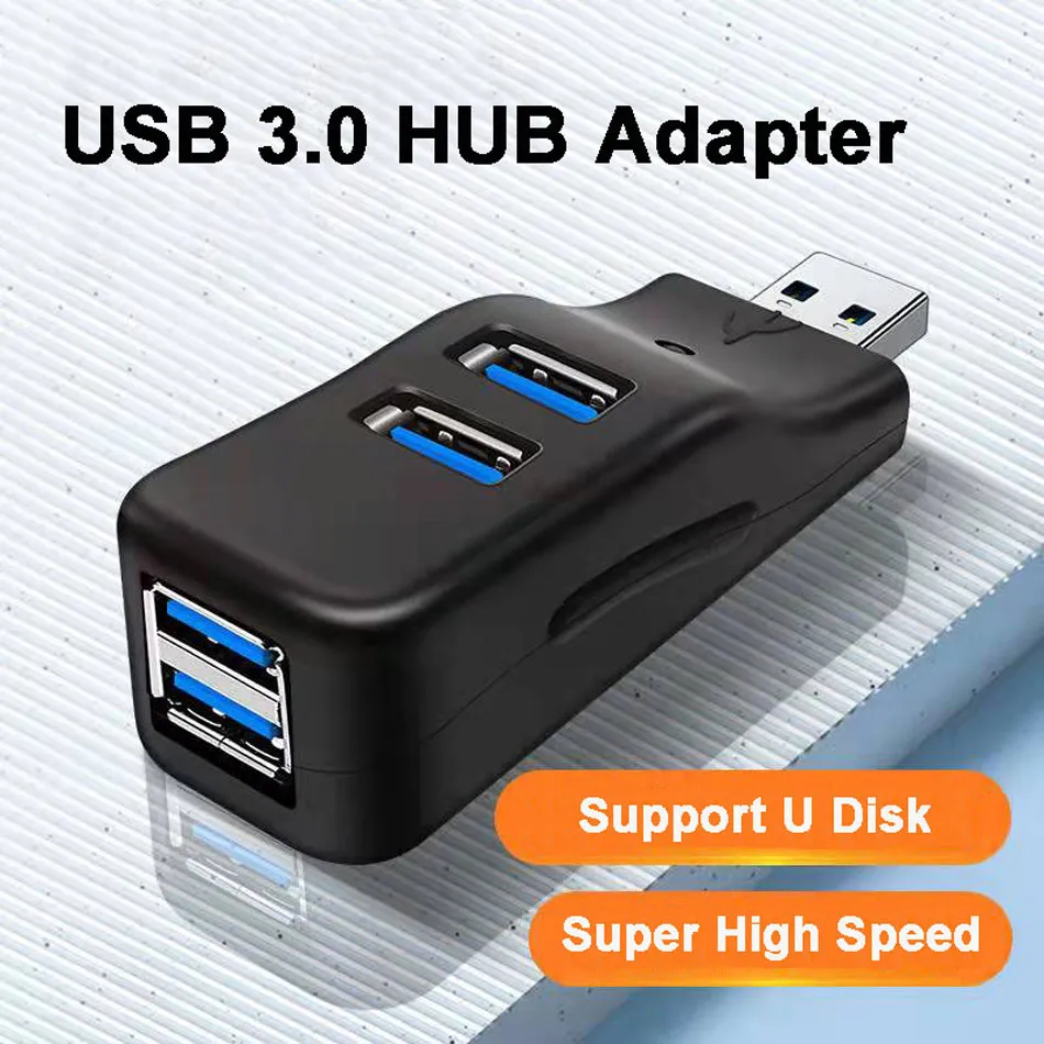 Mini 4-Port USB 3.0 2.0 Hub High-Speed Data Transfer Splitter Adapter ...