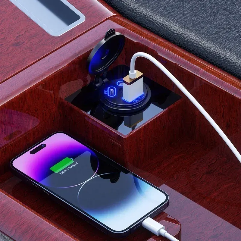 108W 3-Port Car Charger Socket: Dual PD & QC3.0 Fast Charging for 12 ...