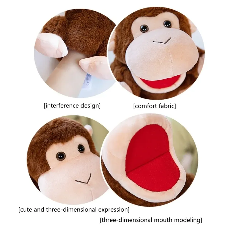 Cute Animal Hand Puppets Soft Plush Kids Roleplay Toys Black Cow ...