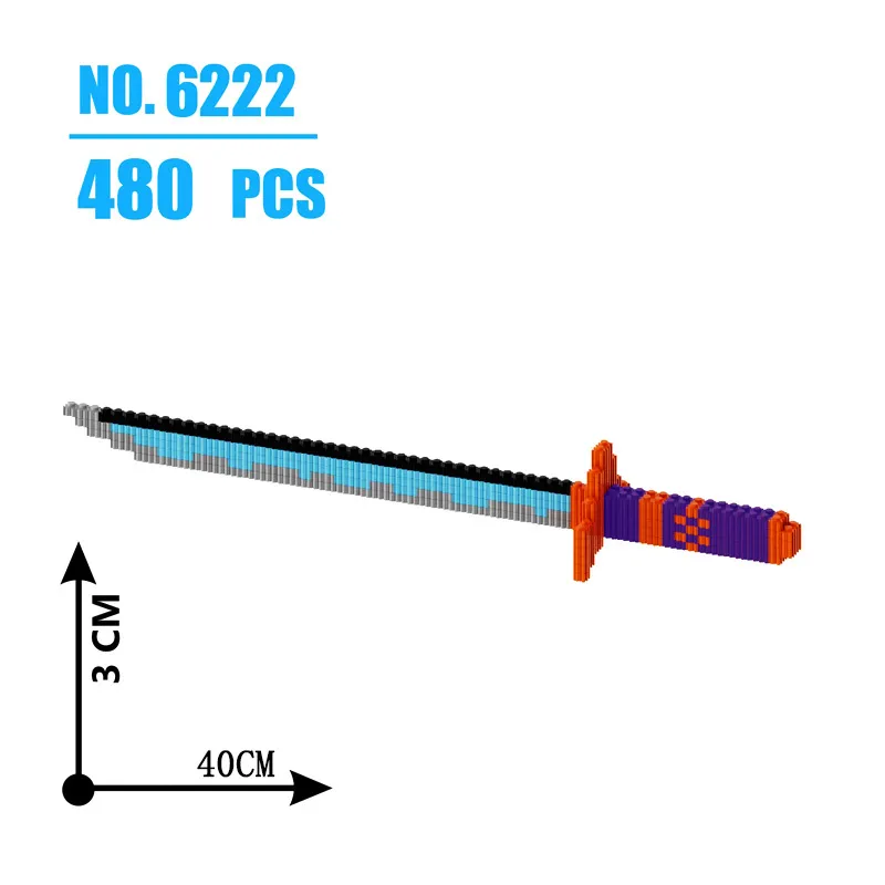 240+Pcs Japanese Anime Building Blocks Blade Knife Diamond Samurai ...