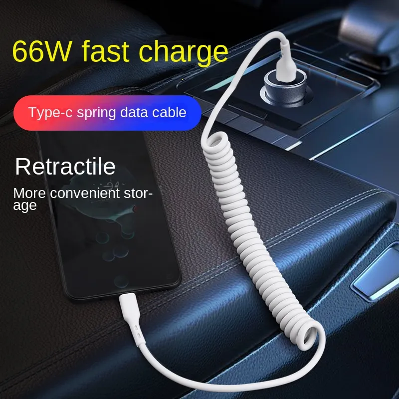 DHgate.com:2M Spring USB Cable: Retractable 6A Fast Charger for Xiaomi ...