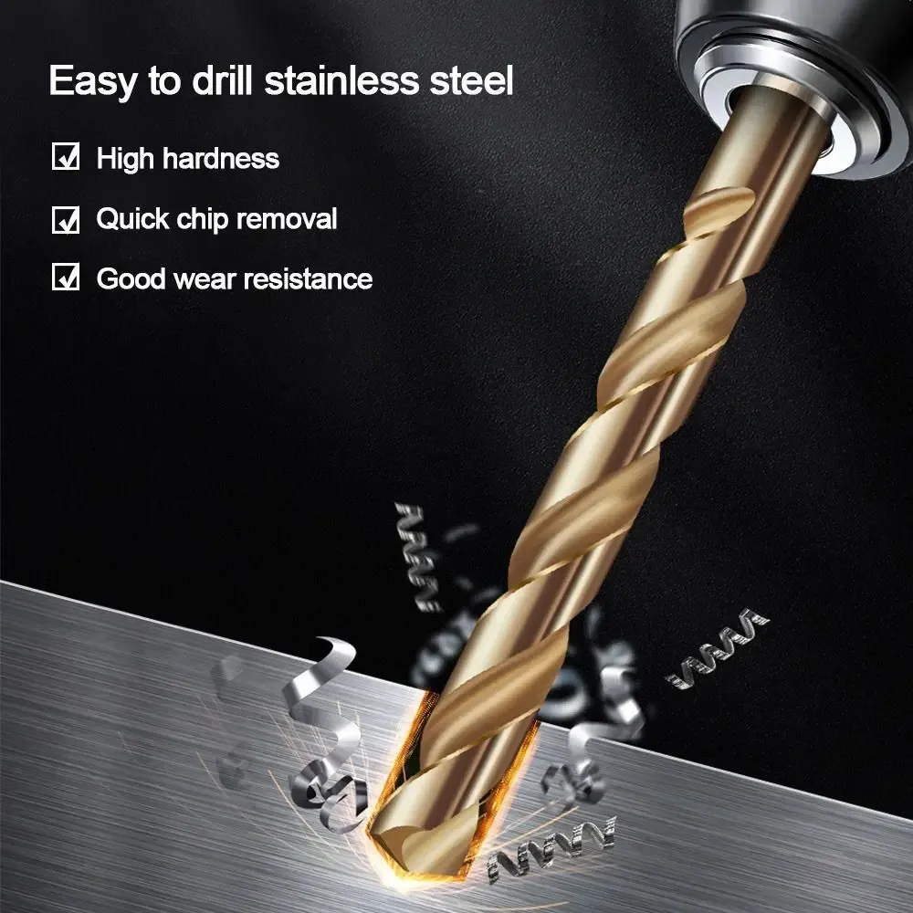 HSS Titanium Drill Bits Set - High Speed Steel with 1/4 Hex Shank, 1 ...