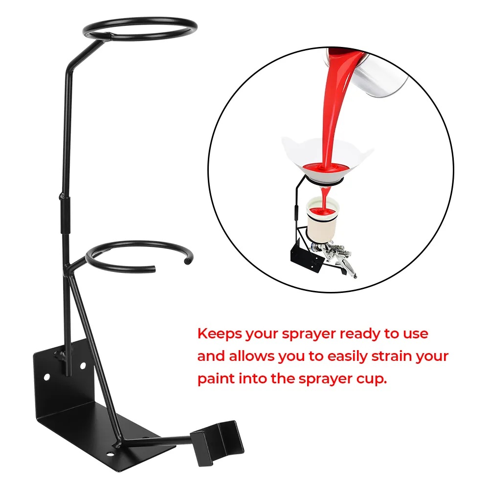 Steel Spray Gun Holder & Paper Funnel Rack - Versatile Paint Sprayer ...
