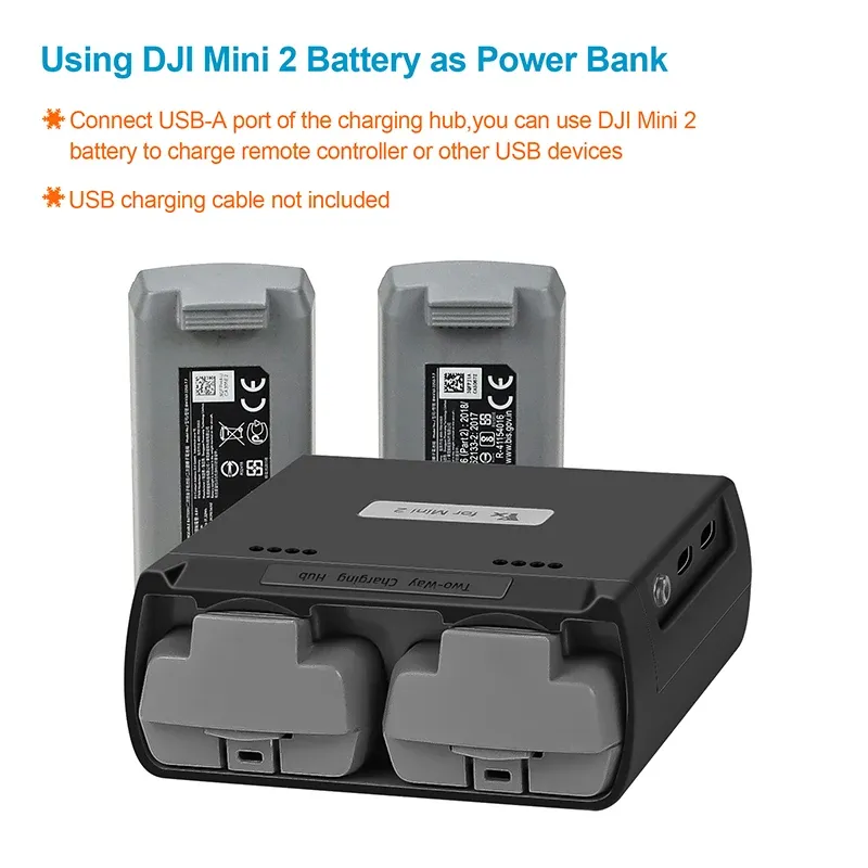 DHgate.com:2024Upgraded Dual-Port Battery Charger for DJI Mini 2/ Mavic ...
