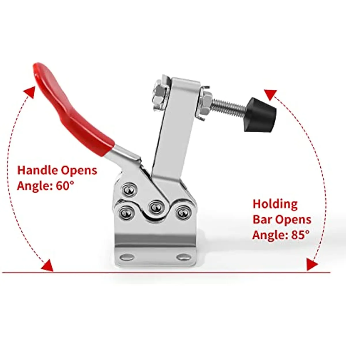 Hand Tool 201B Toggle Clamp 198 Lbs Antislip Red Horizontal Quick ...