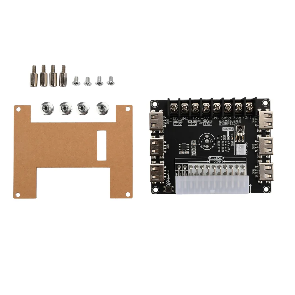 DHgate.com:24 Pin ATX PSU Breakout Board Acrylic Case Kit - 3.3/5/12V ...