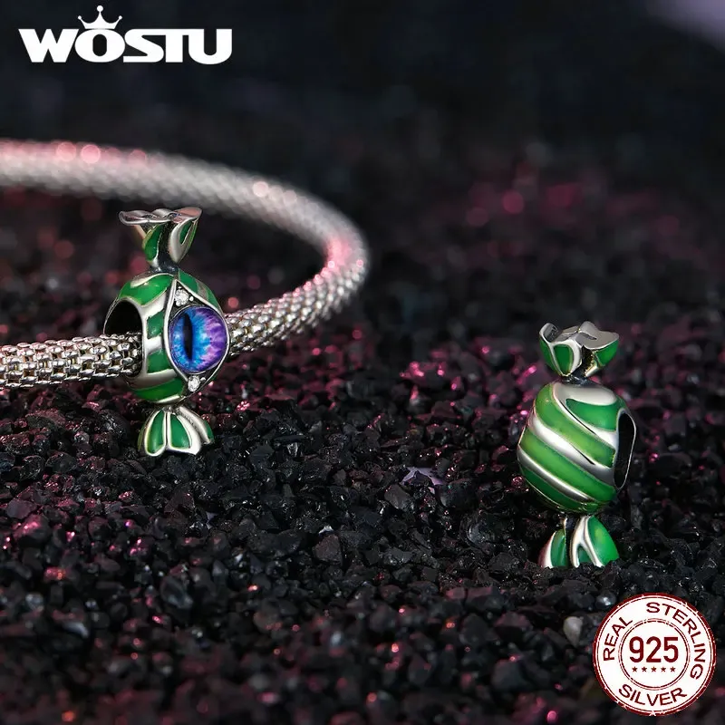 WOSTU 925 Sterling Silver Skull Heart Pendant Luminous Witch Charms ...