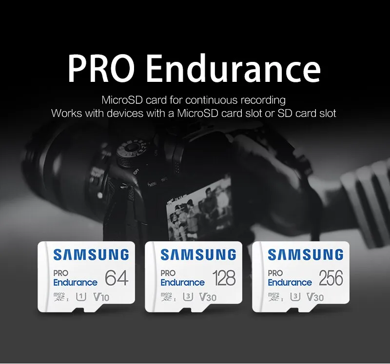 SAMSUNG PRO Endurance Micro SD 64GB Micro SD/TF Card 256gb 128gb Flash ...